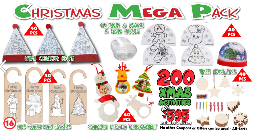 Order MEGA XMAS PACK - $3/Child | Fun Holiday Activities for Kids